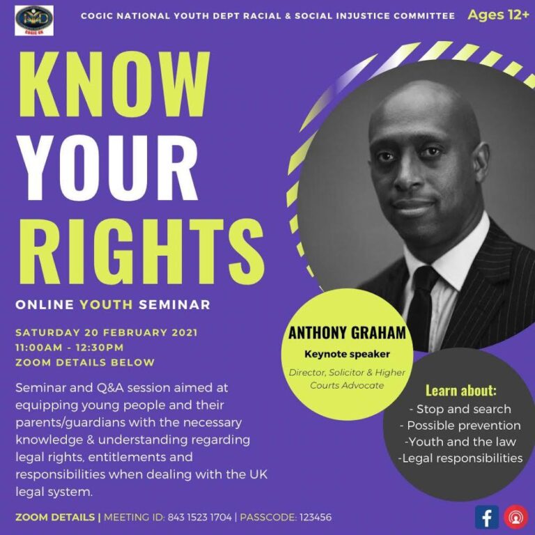 Know Your Rights: Online Youth Seminar | COGIC UK